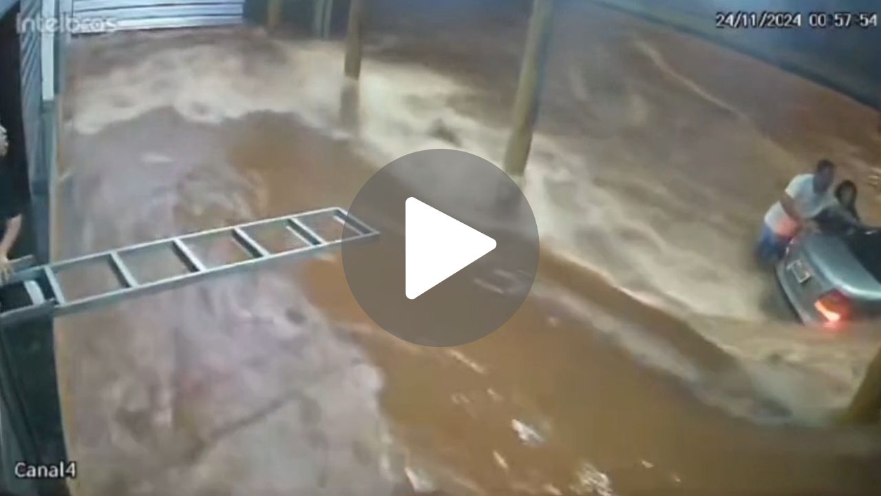 Vídeos mostram influenciadora e marido tentando se salvar de enxurrada ...