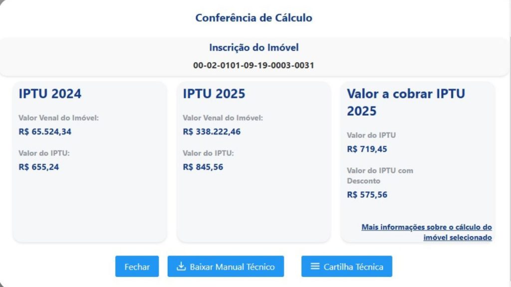 População poderá consultar como foi feito o cálculo do IPTU; veja como ...