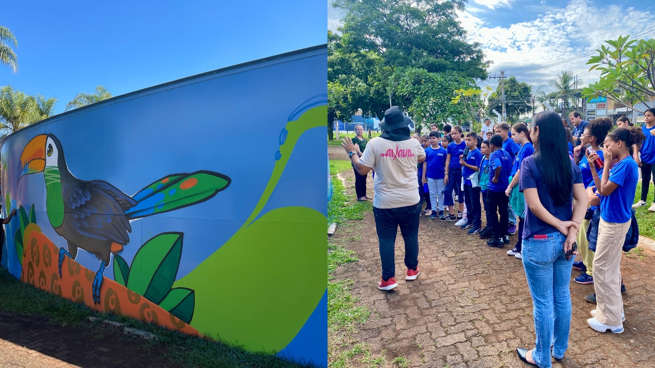 Mural “A Vida que Flui”: Dequete e crianças transformam reservatório da ...